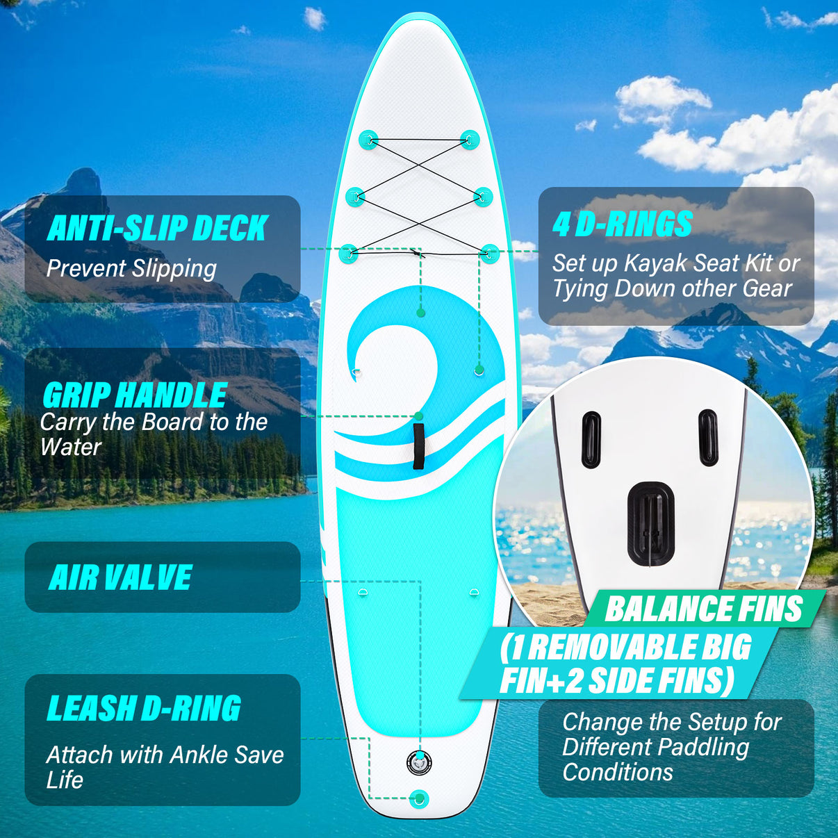 Inflatable Paddle Board for Adults with Premium SUP Accessories and Ba ...